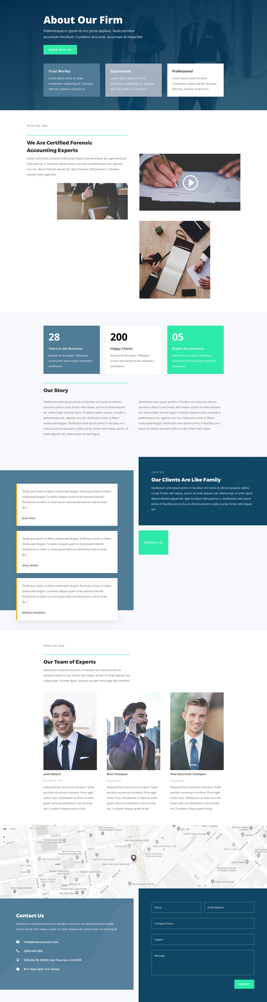 Accountant About Page Divi Layout by Elegant Themes