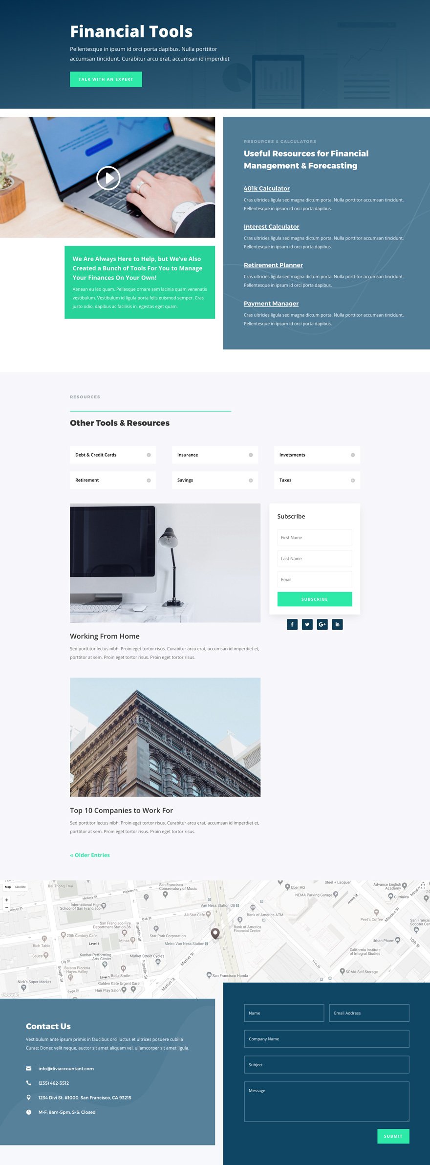Accountant Resources Page Divi Layout by Elegant Themes