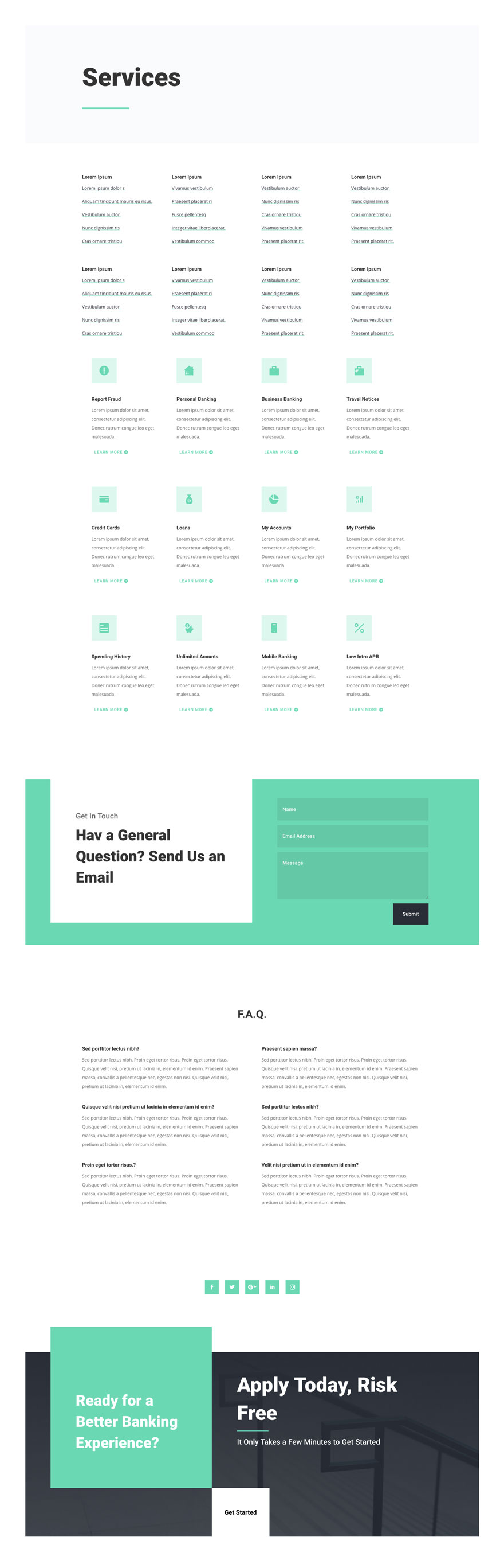 Bank Services Page Divi Layout by Elegant Themes