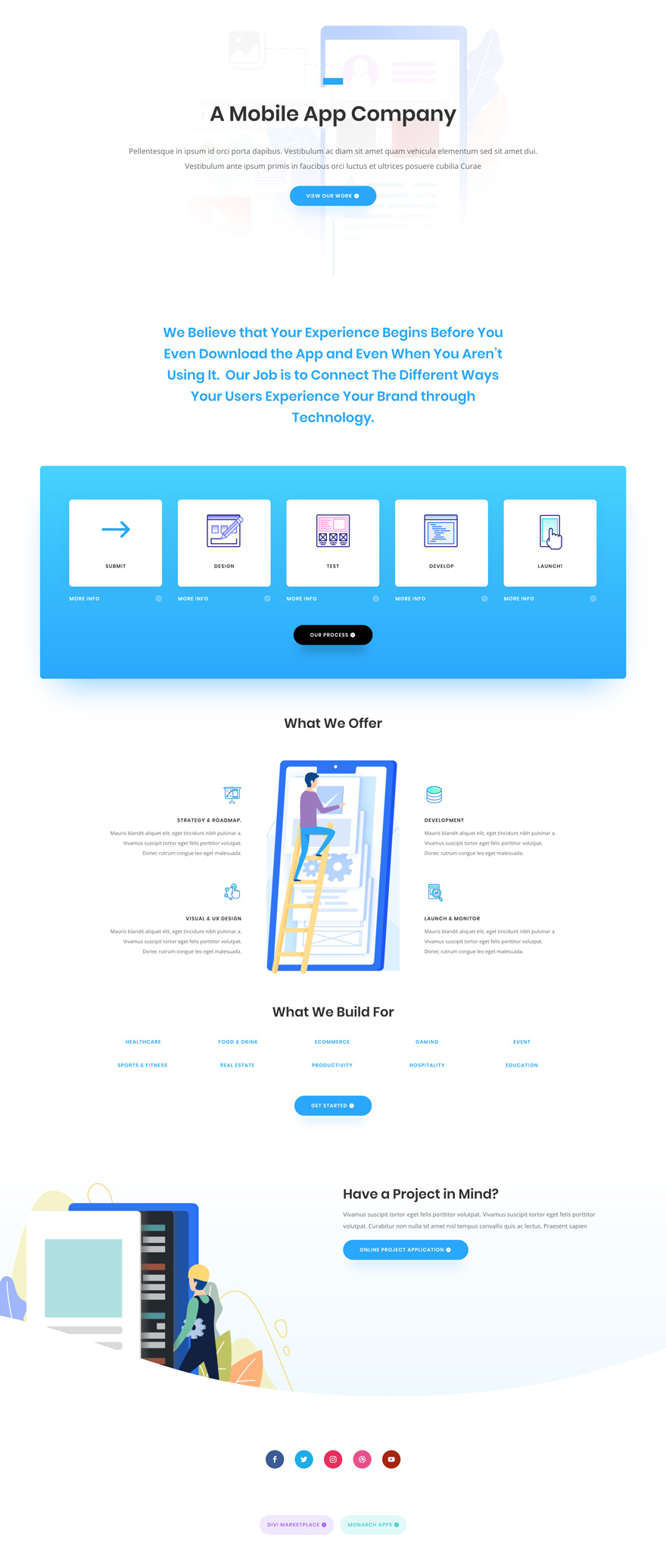App Developer Home Page Divi Layout by Elegant Themes