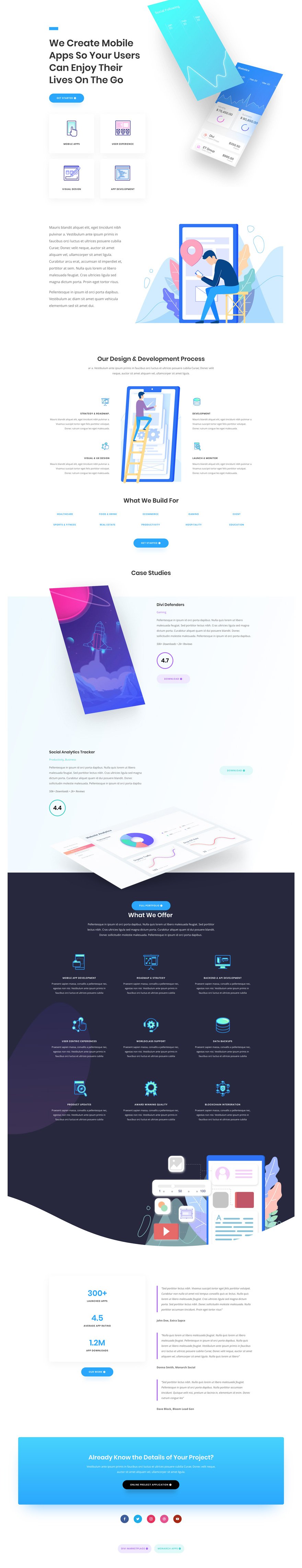App Developer Landing Page Divi Layout by Elegant Themes