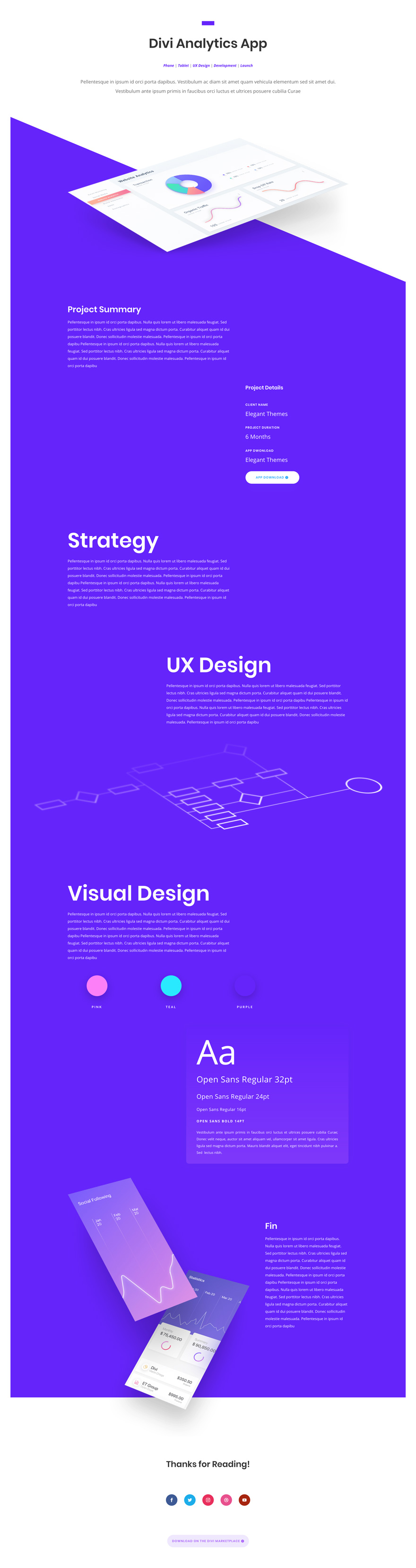 App Developer Project Page Divi Layout by Elegant Themes