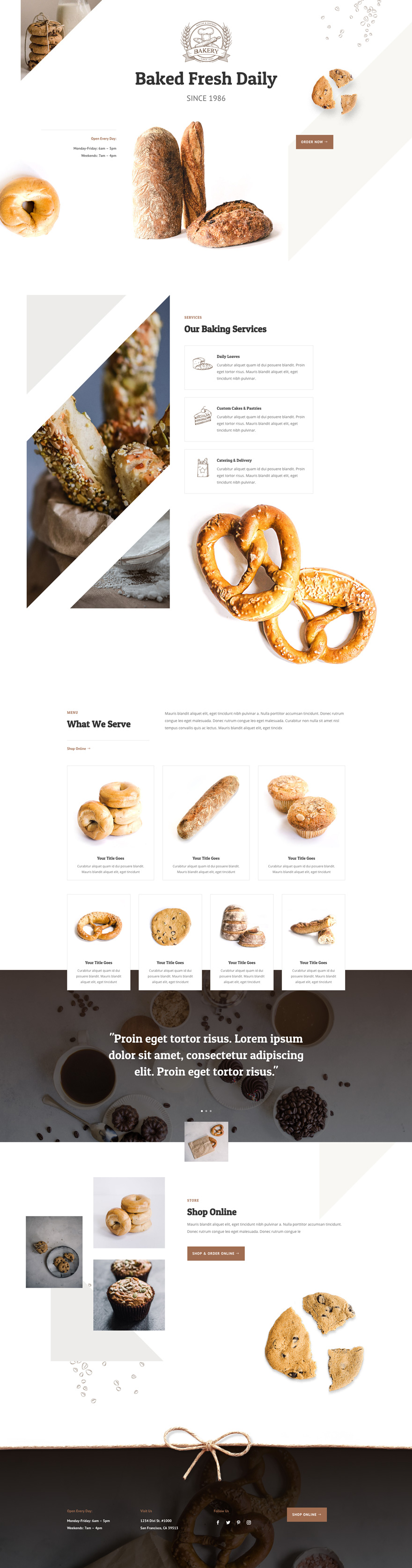 Bakery Landing Page Divi Layout by Elegant Themes
