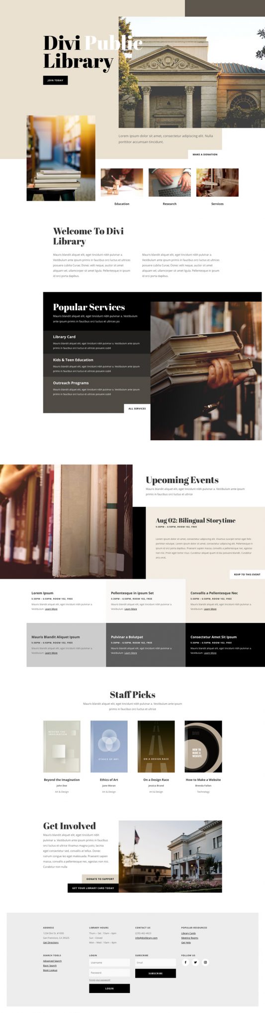 Residential Library Design Layout