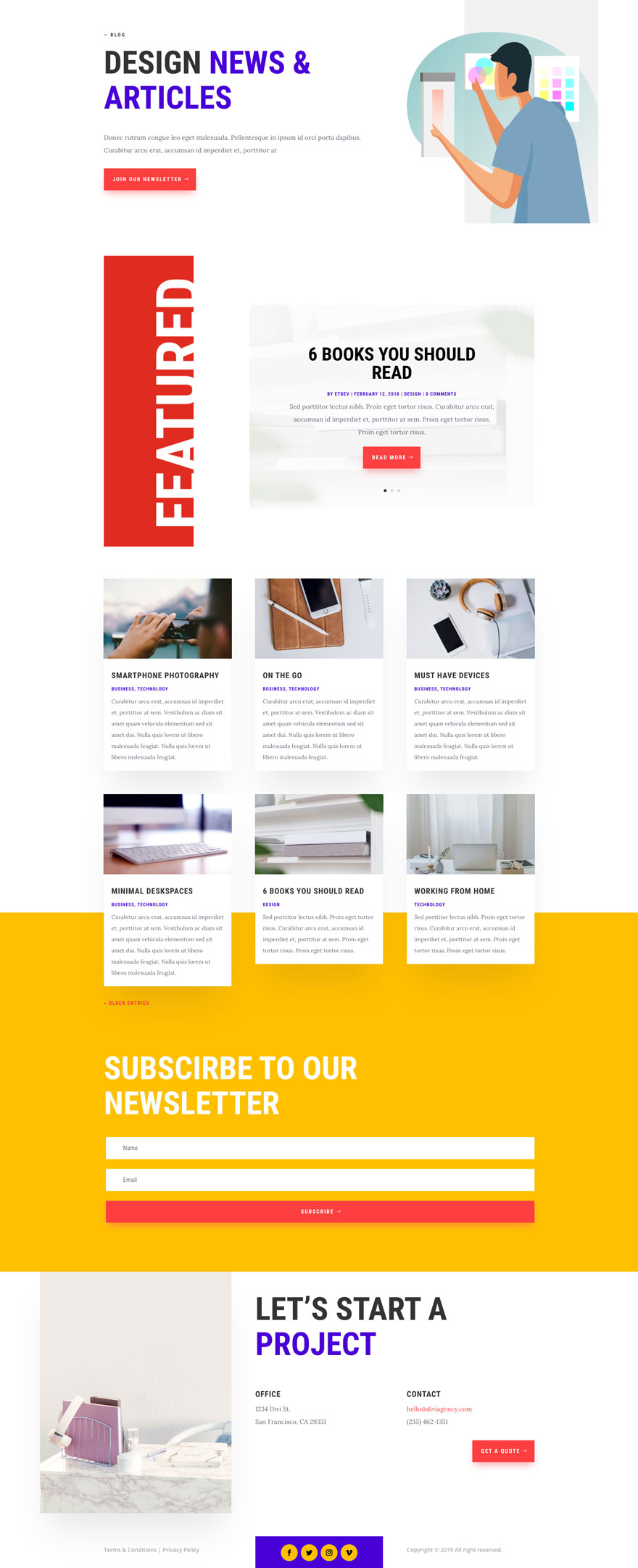 Advertising Agency Blog Page Divi Layout by Elegant Themes