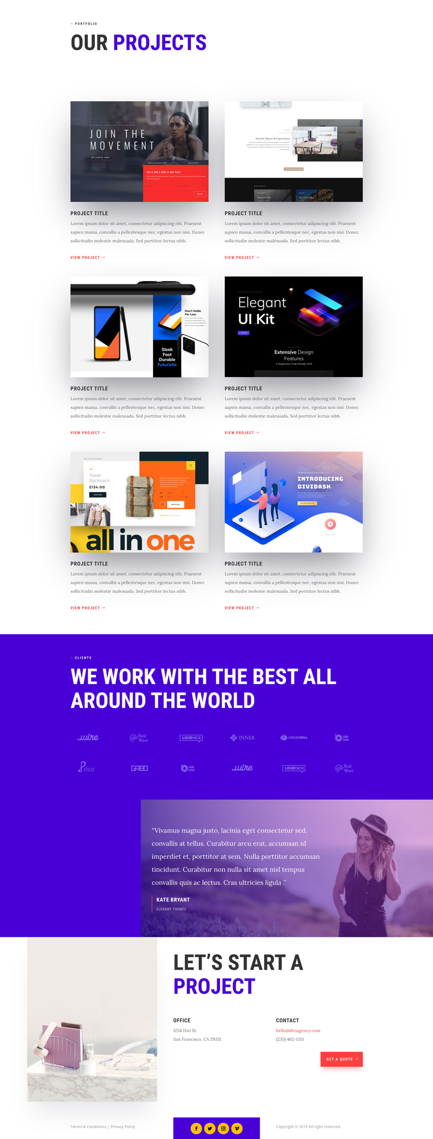 Advertising Agency Portfolio Page Divi Layout by Elegant Themes