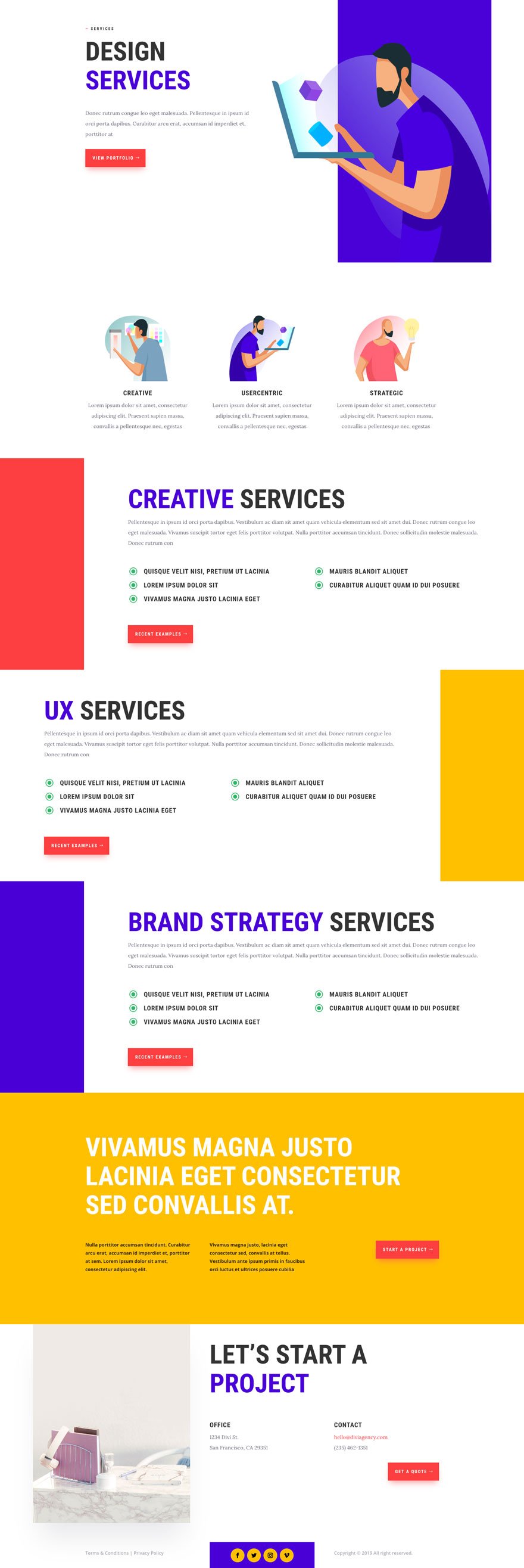 Advertising Agency Services Page Divi Layout by Elegant Themes