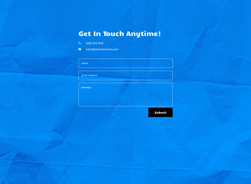 Classroom Contact Page Divi Layout by Elegant Themes