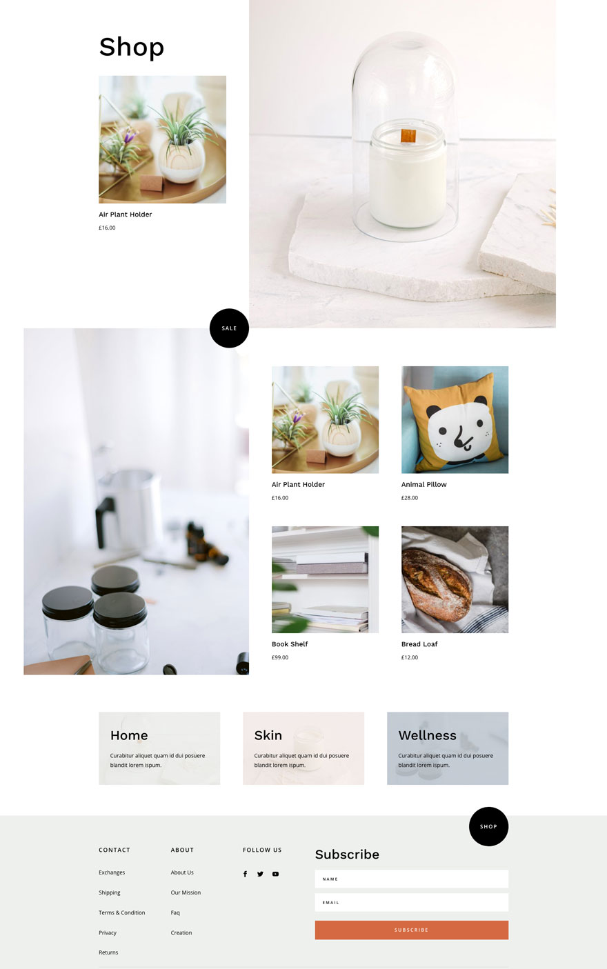 Candle Making Shop Page Divi Layout by Elegant Themes