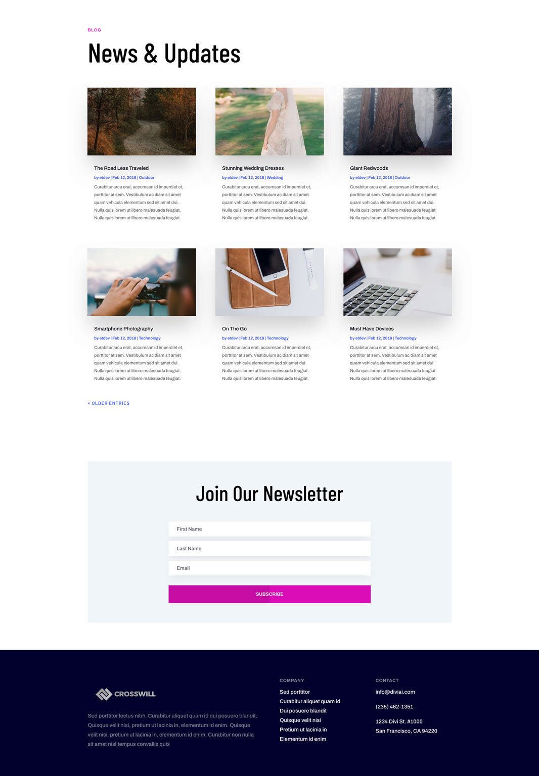 Artificial Intelligence Blog Page Divi Layout by Elegant Themes
