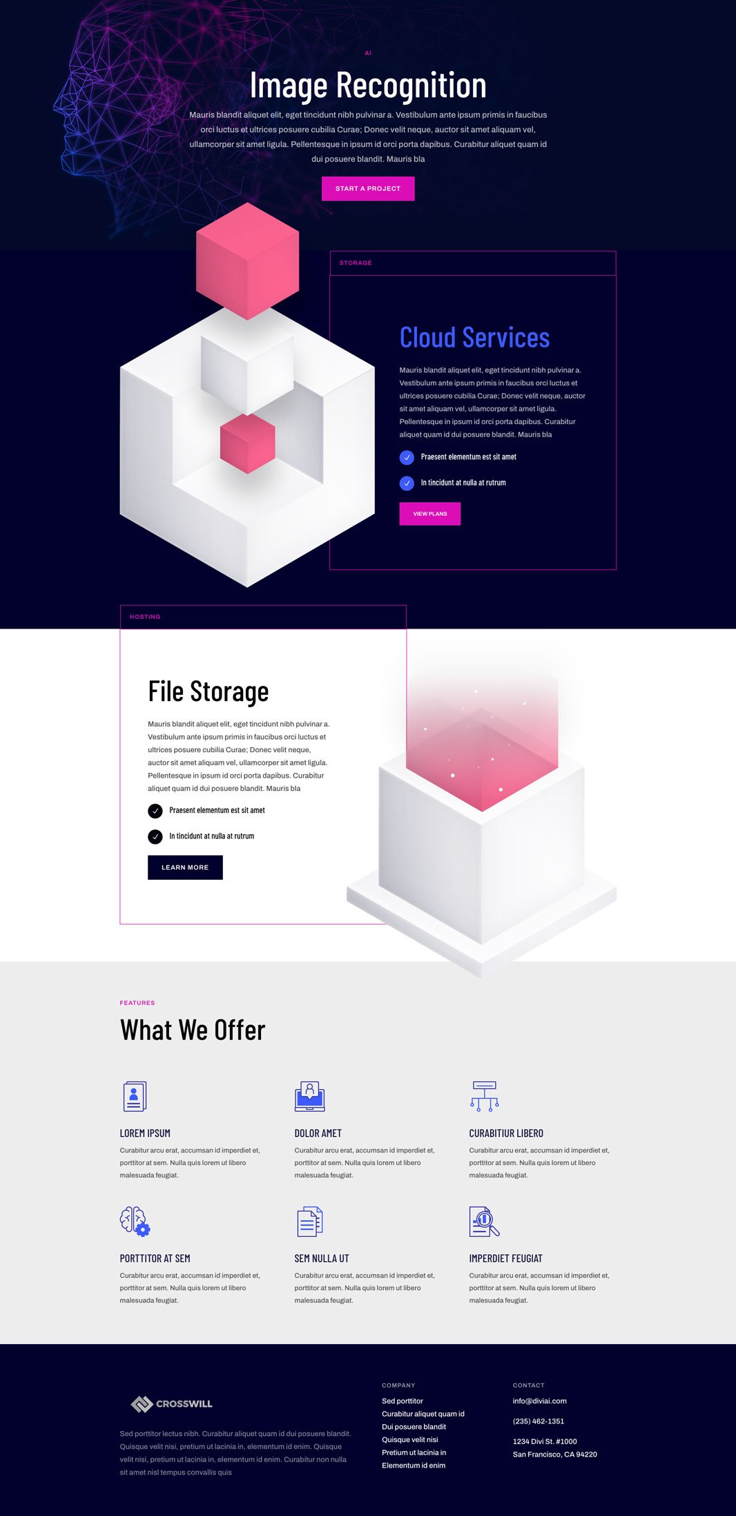 Artificial Intelligence Service Page Divi Layout by Elegant Themes