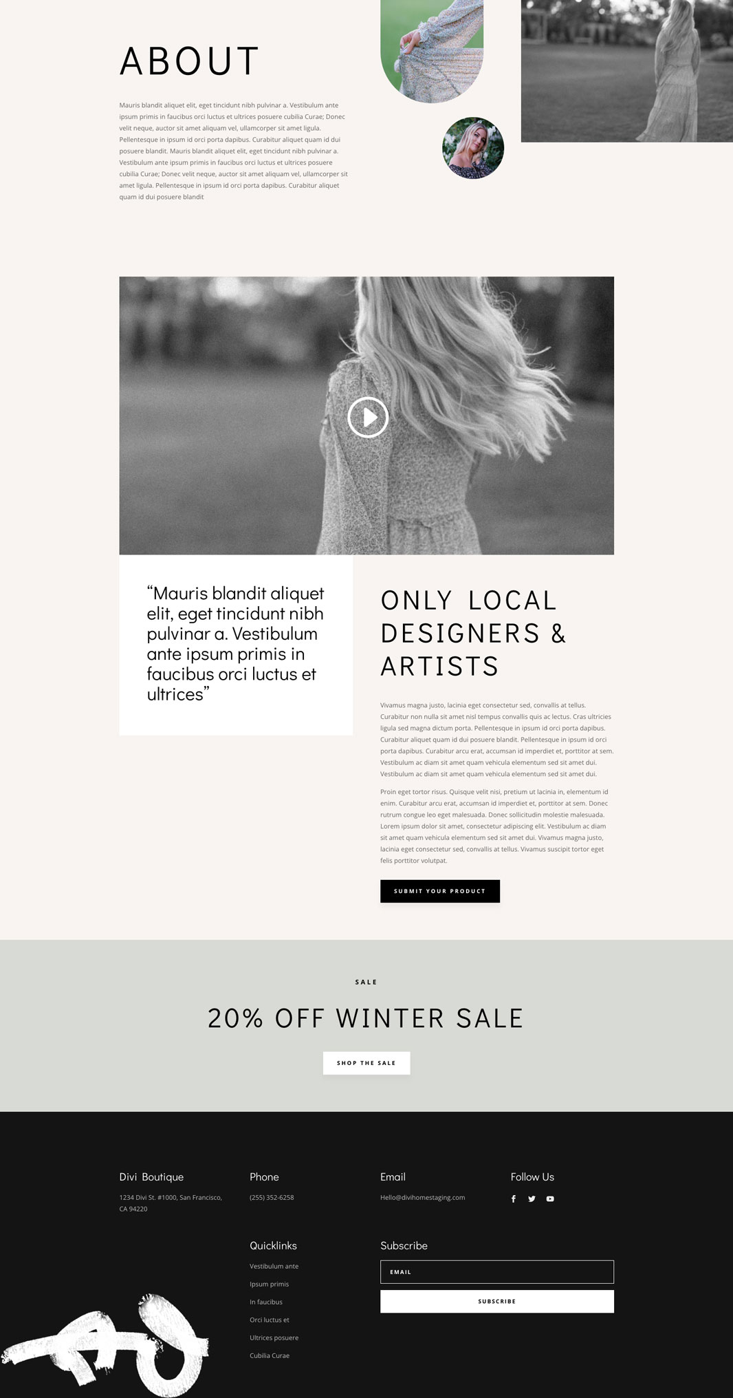 Clothing Store About Page Divi Layout by Elegant Themes