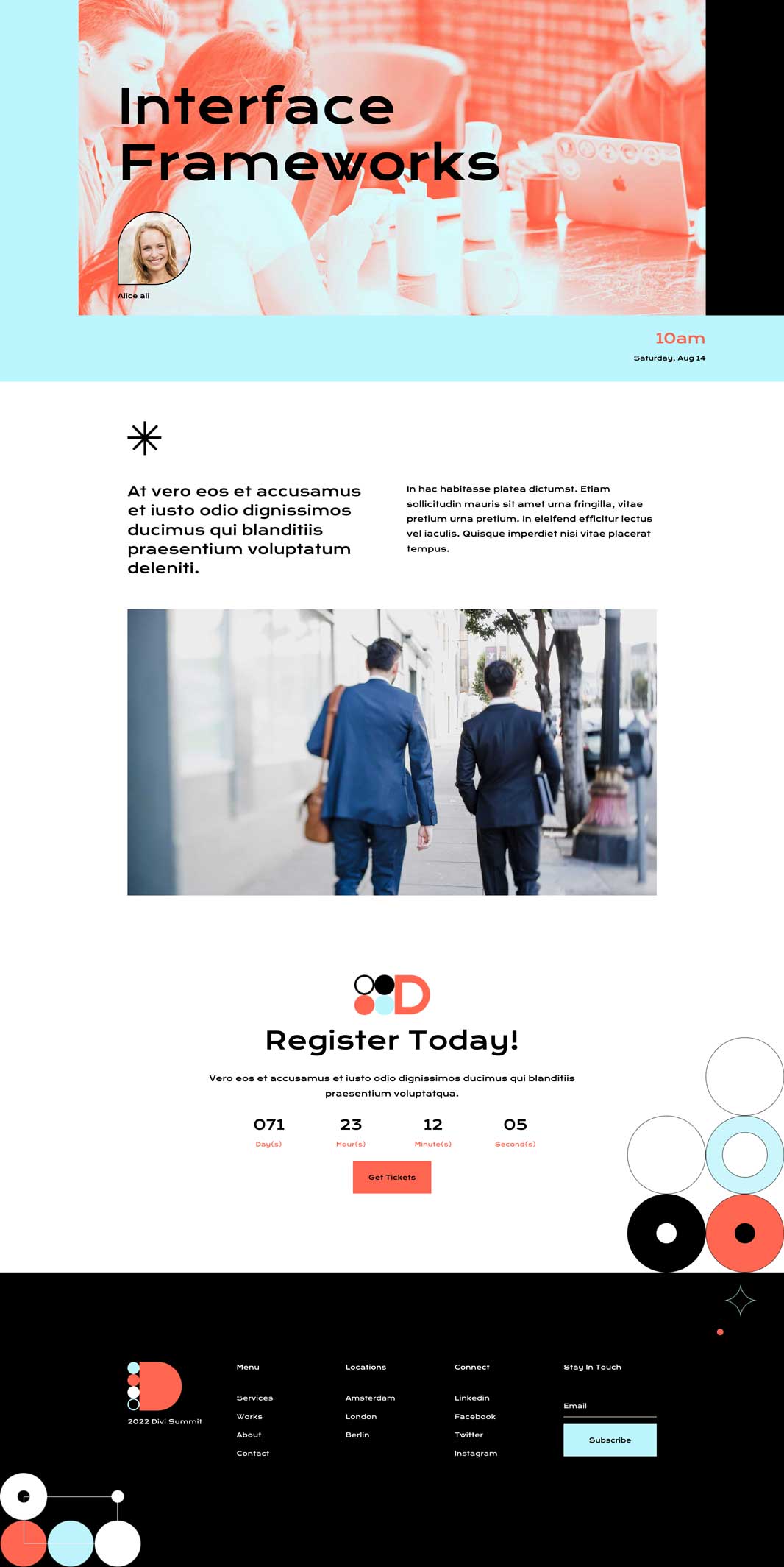 Conference Event Page Divi Layout by Elegant Themes