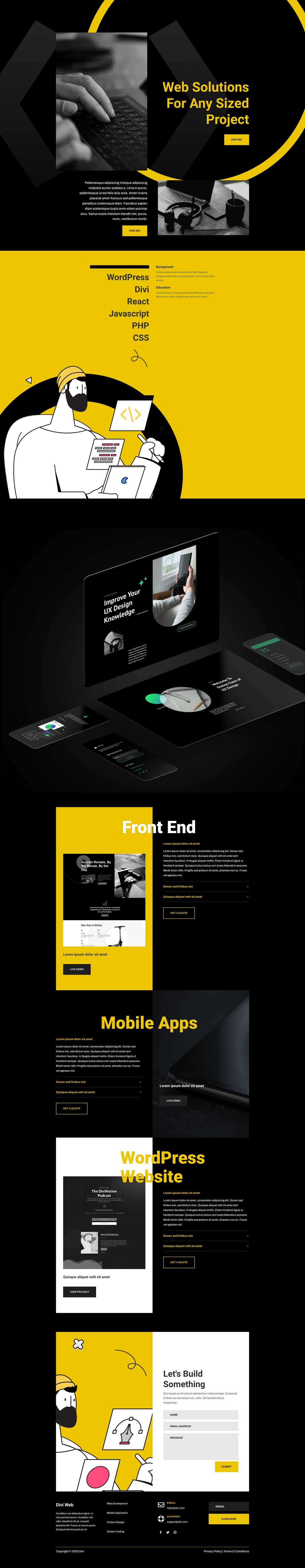 Web Developer Landing Page Divi Layout by Elegant Themes