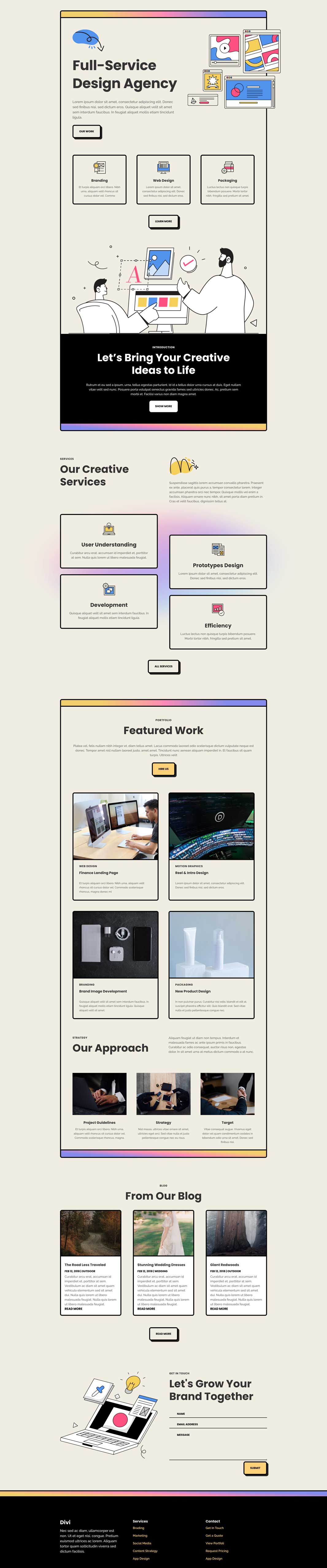 Marketing Agency Landing Page Divi Layout by Elegant Themes