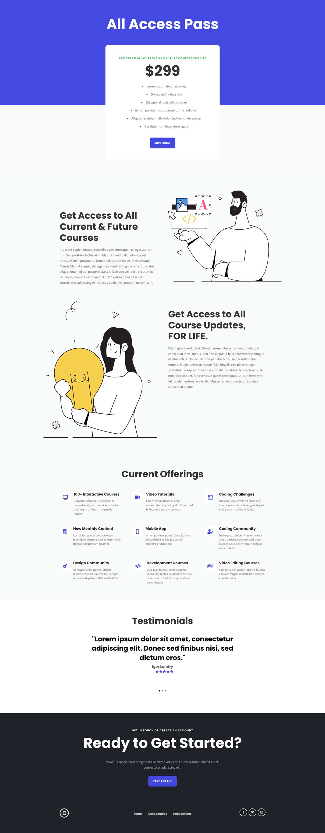 Learning Management System Pricing Page Divi Layout by Elegant Themes