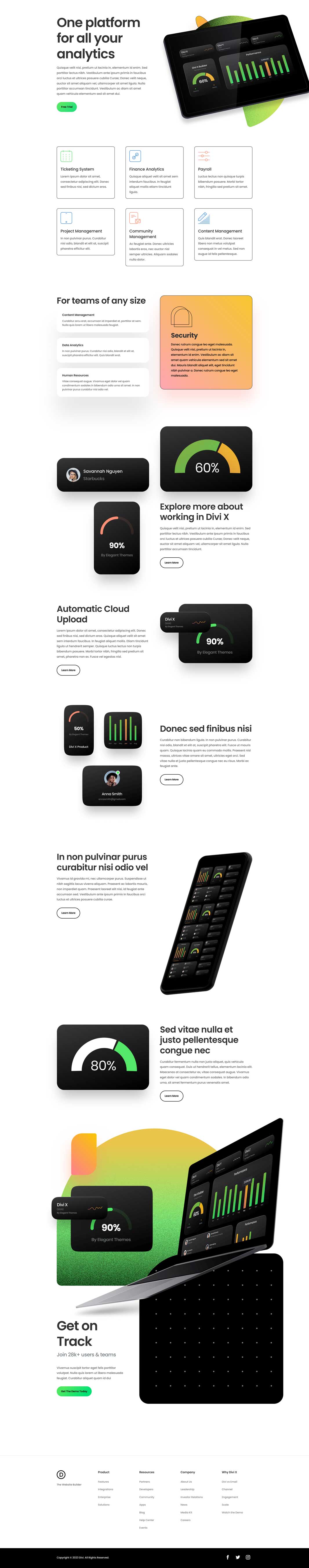 SaaS Product Features Page Divi Layout by Elegant Themes