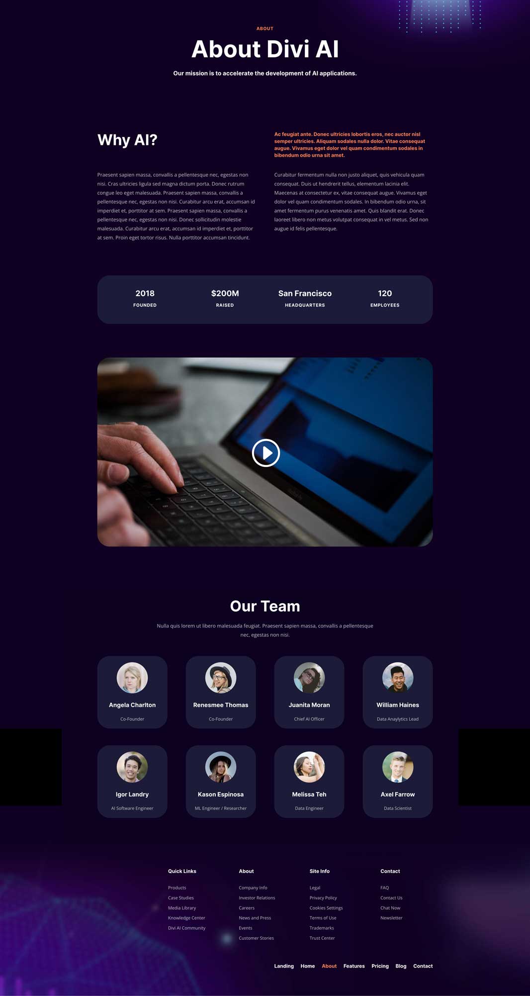 AI Software About Page Divi Layout by Elegant Themes