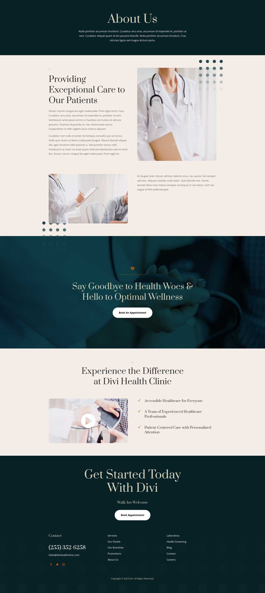 Health Center About Page Divi Layout by Elegant Themes