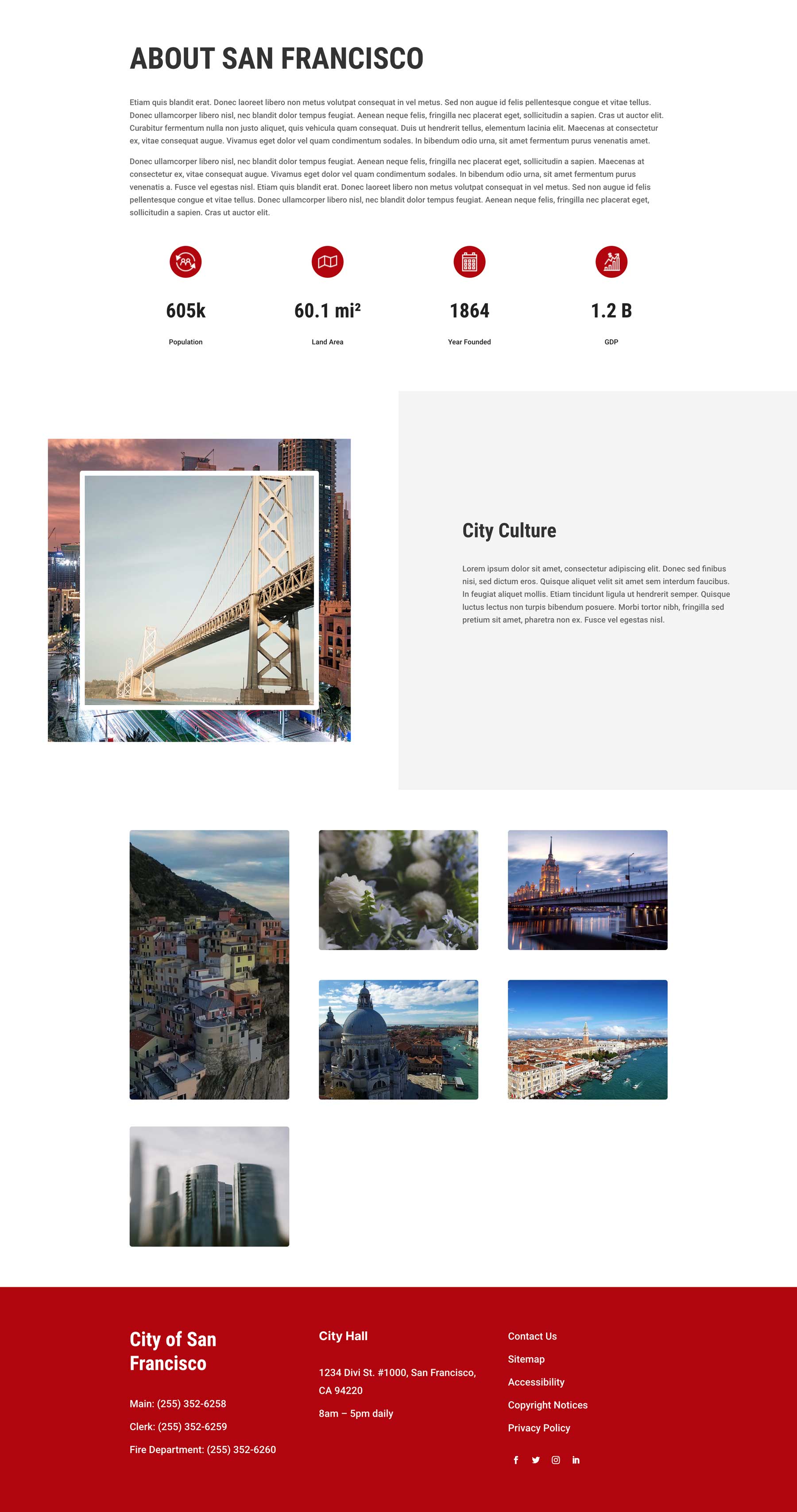 City About Page Divi Layout by Elegant Themes