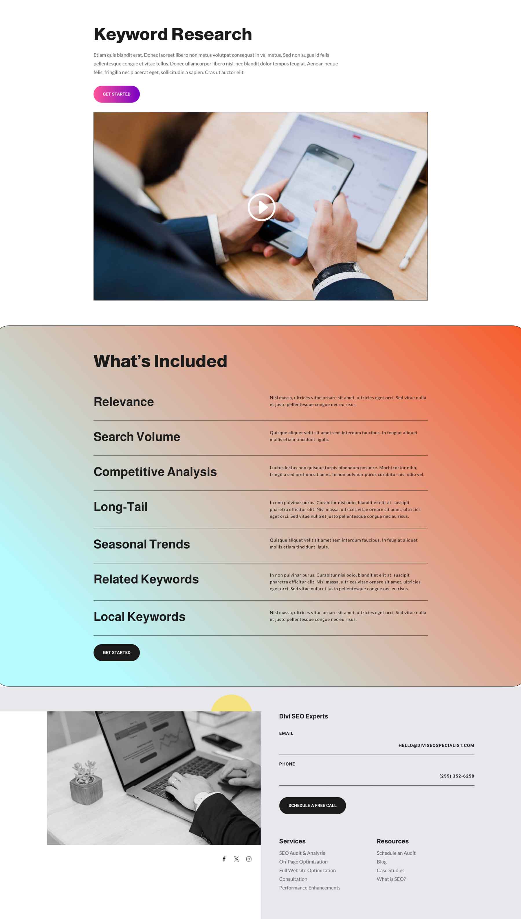 SEO Specialist Service Page Divi Layout by Elegant Themes