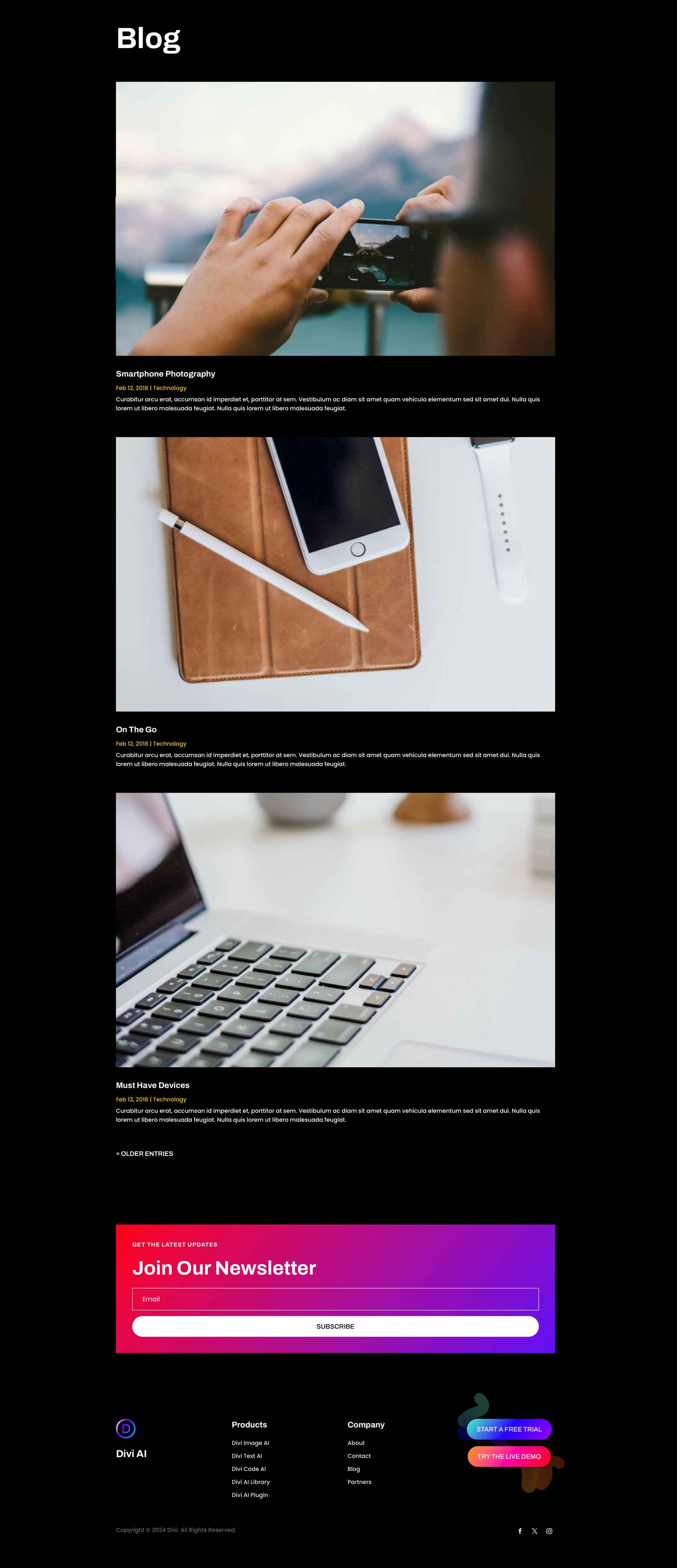 AI Blog Page Divi Layout by Elegant Themes