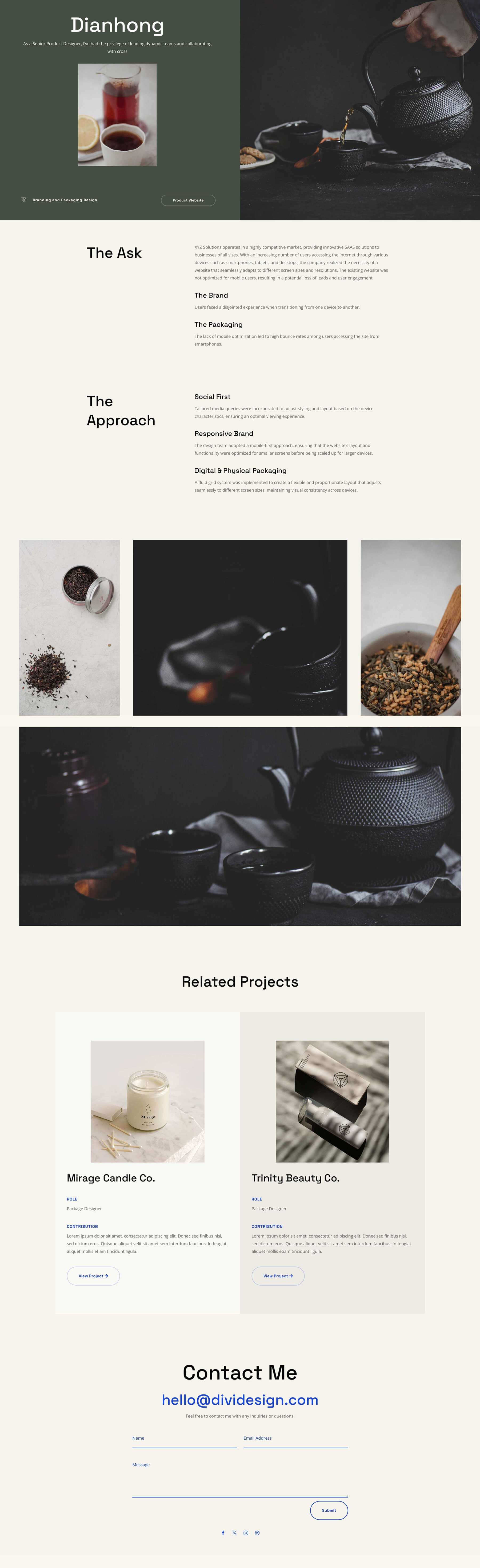 Design Portfolio Project Page Divi Layout by Elegant Themes
