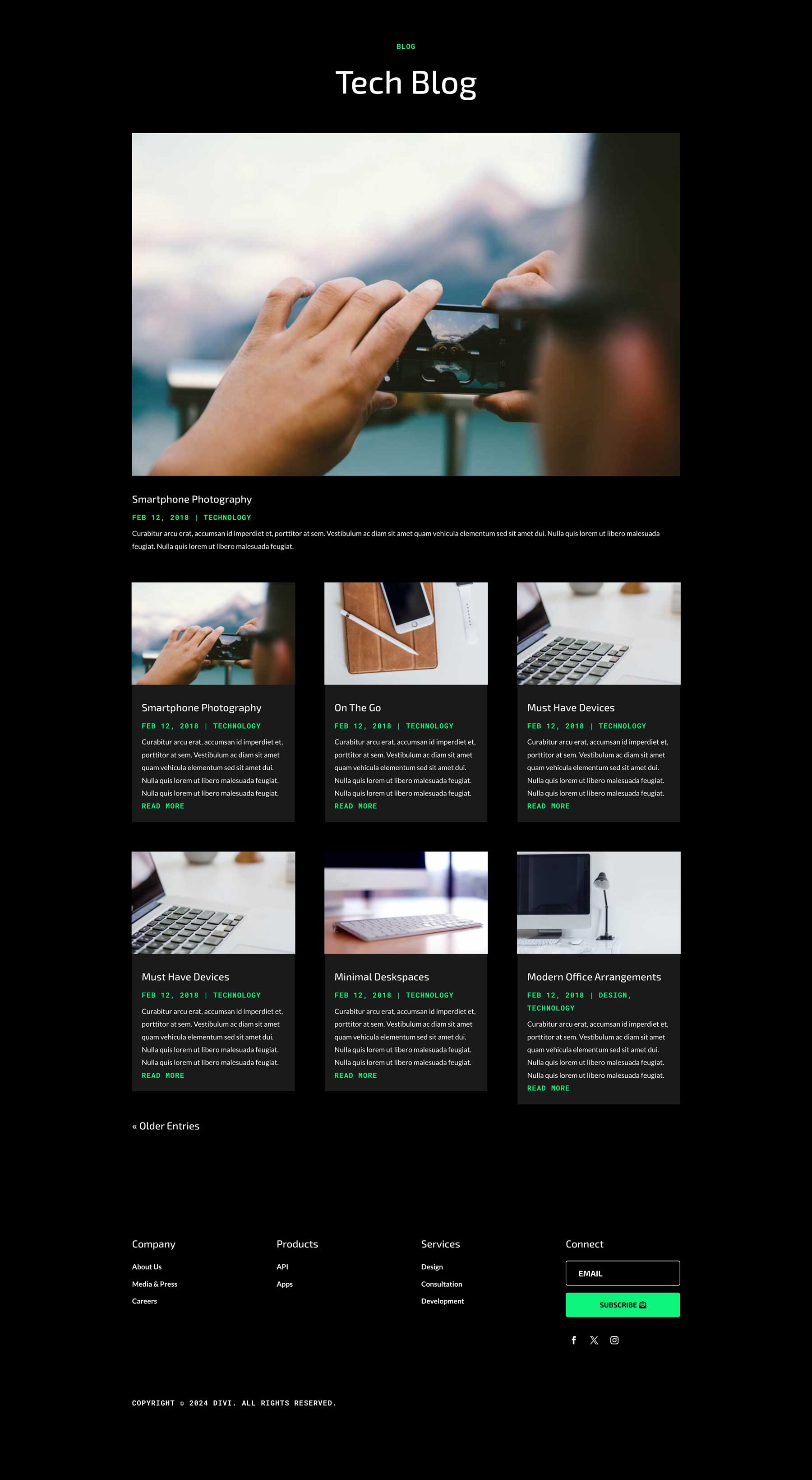 Augmented Reality Blog Page Divi Layout by Elegant Themes