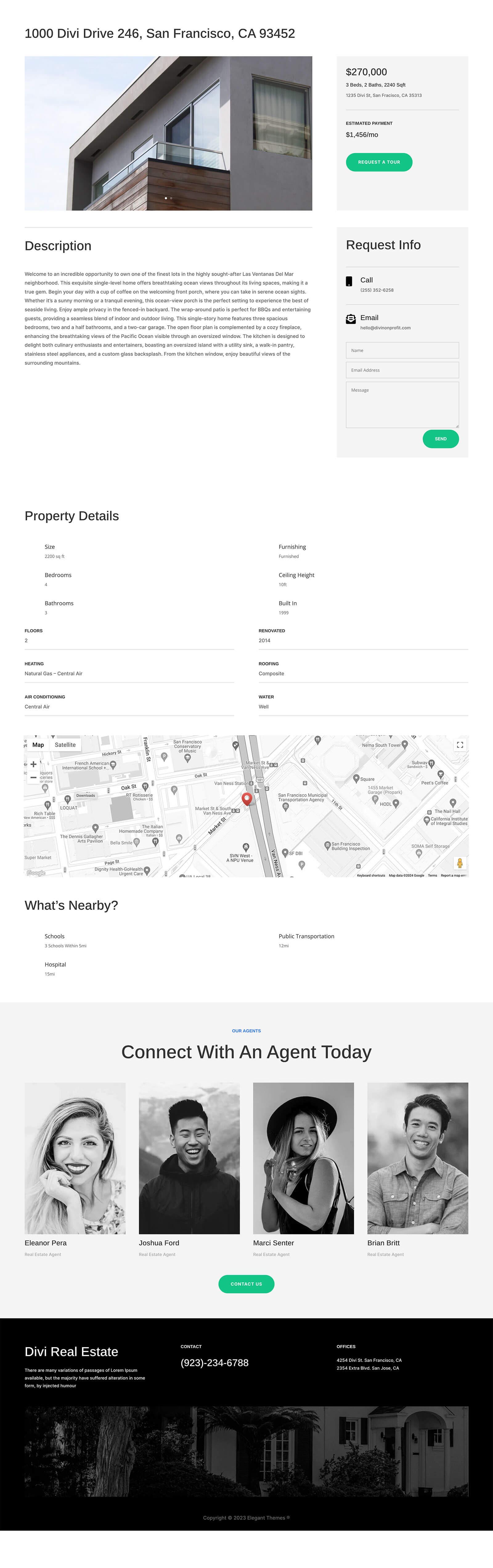 Realty Listing Page Divi Layout by Elegant Themes